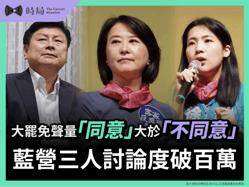 《時局專欄》大罷免聲量 「同意」大於「不同意」 藍營三人討論度破百萬 – 芋傳媒 TaroNews